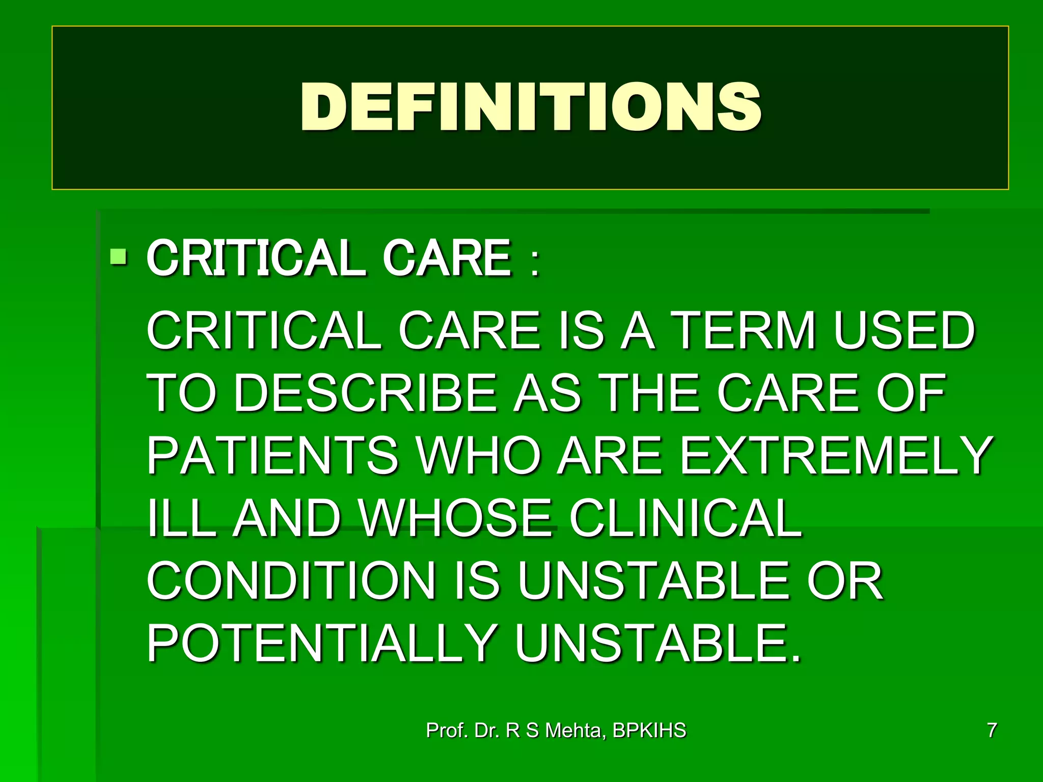 1. critical care | PPSX