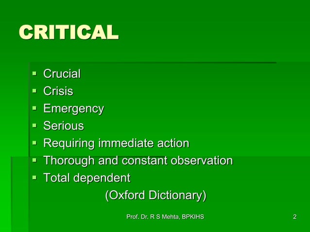 1. critical care | PPSX | First Aid | Injuries