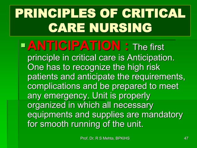 1. critical care | PPT