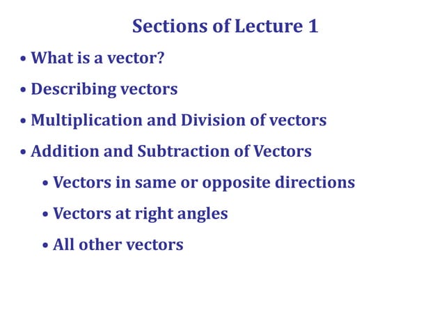 1.1 vectors | PPTX | Physics | Science