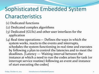 Introduction to Embedded Systems | PPTX