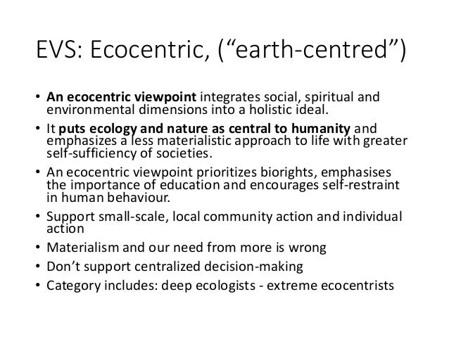 1.1 Environmental value systems