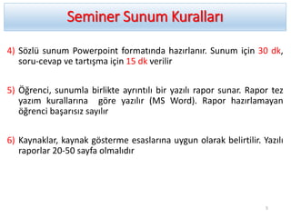 Seminer dersi | PPTX