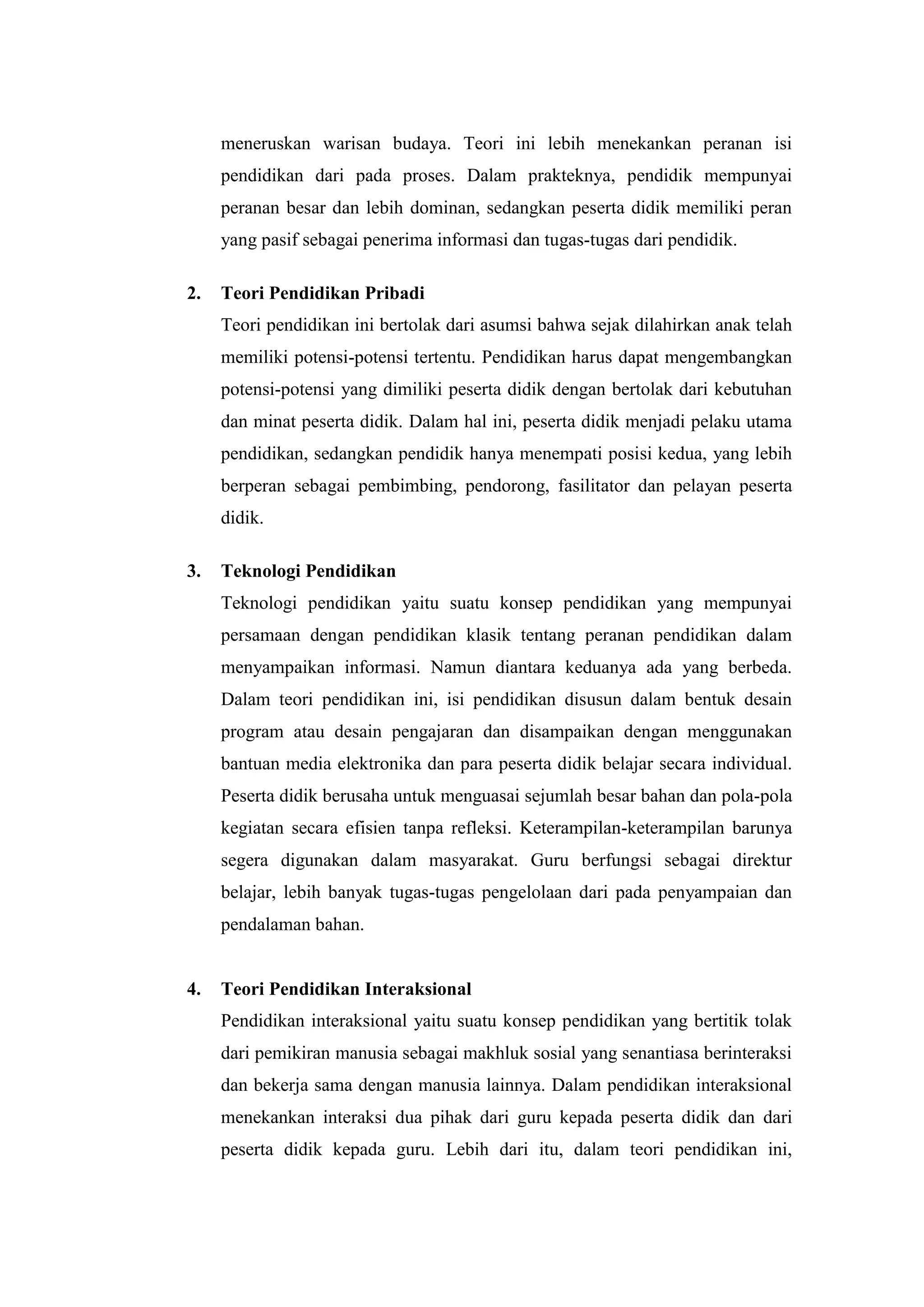Dasar Teori dan Konsep Pendidikan | PDF