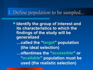 Educational Research: Sampling and Population | PPT