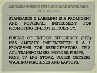 Minimum Energy Performance Standards for Boilers in India | PDF