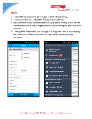 A Case Study on Technician Management Application By Rigel Networks | PDF