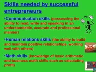 entrepreneurs skills and characteristics | PPT