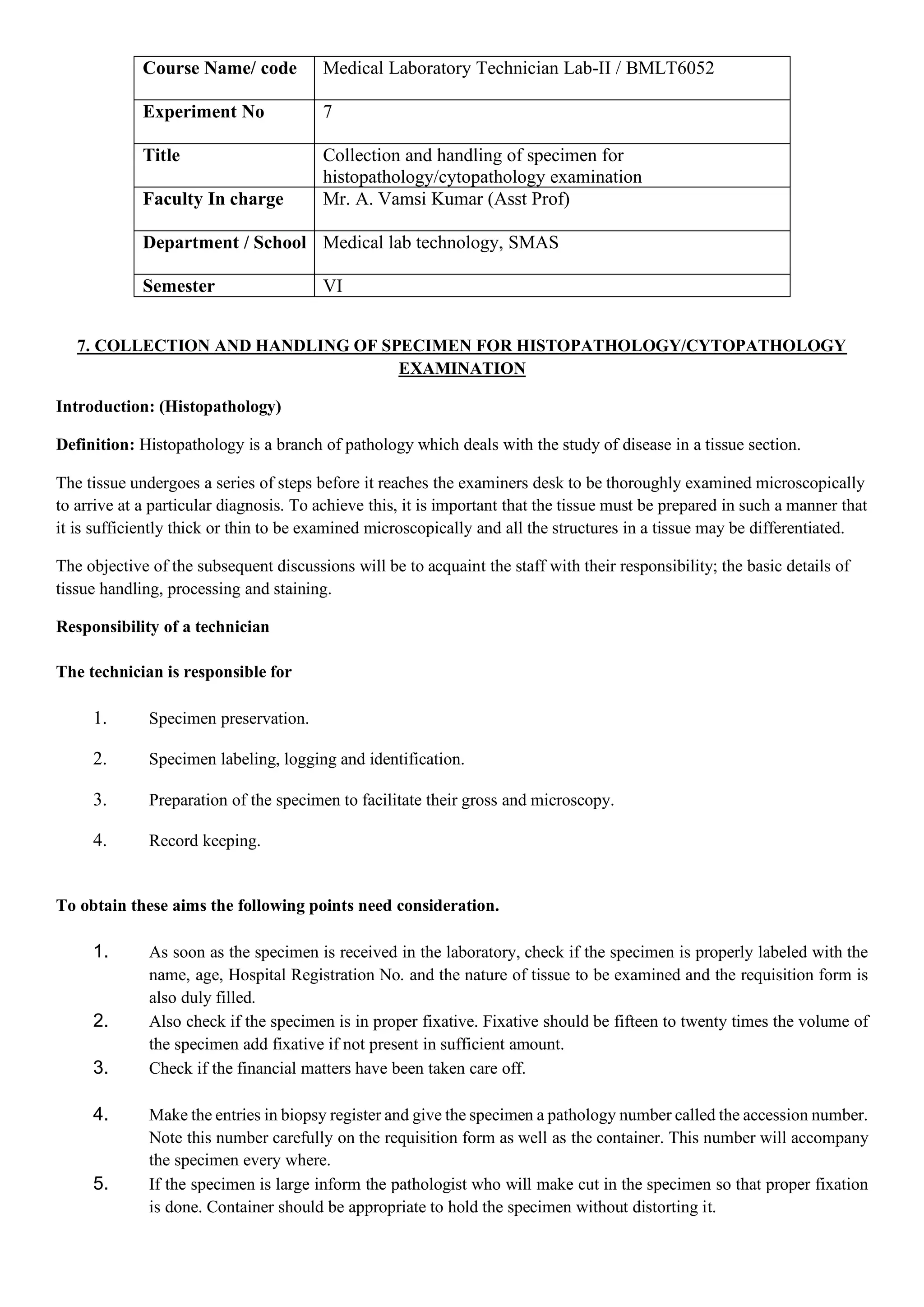 Medical Laboratory technology Lab Manual for MLT students | PDF