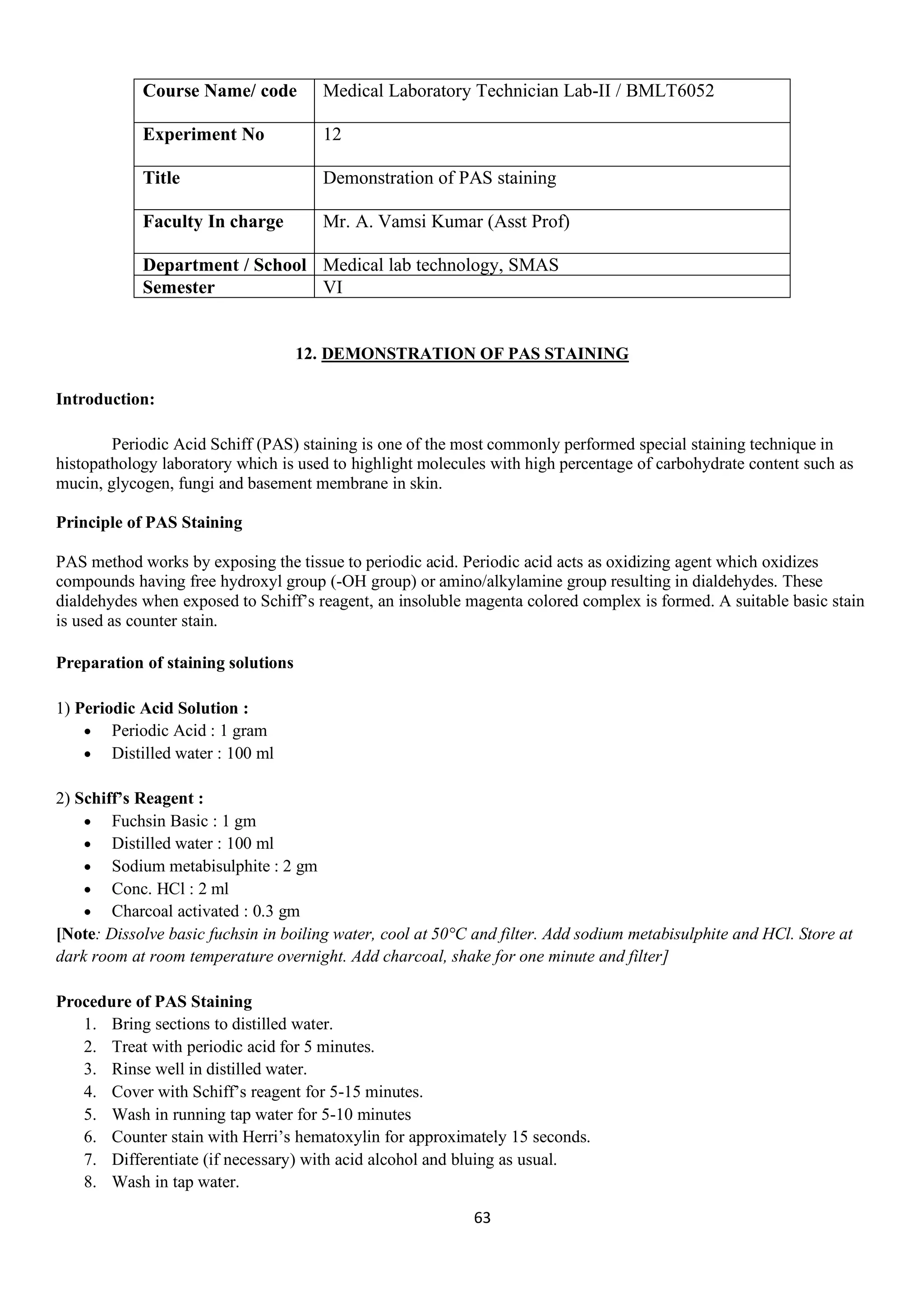 Medical Laboratory technology Lab Manual for MLT students | PDF
