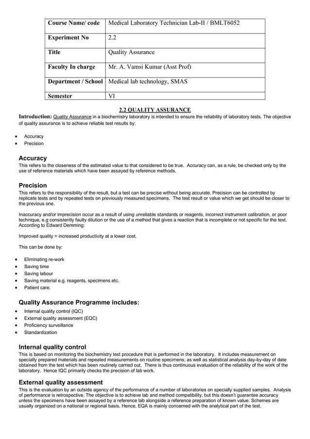 Medical Laboratory technology Lab Manual for MLT students | PDF