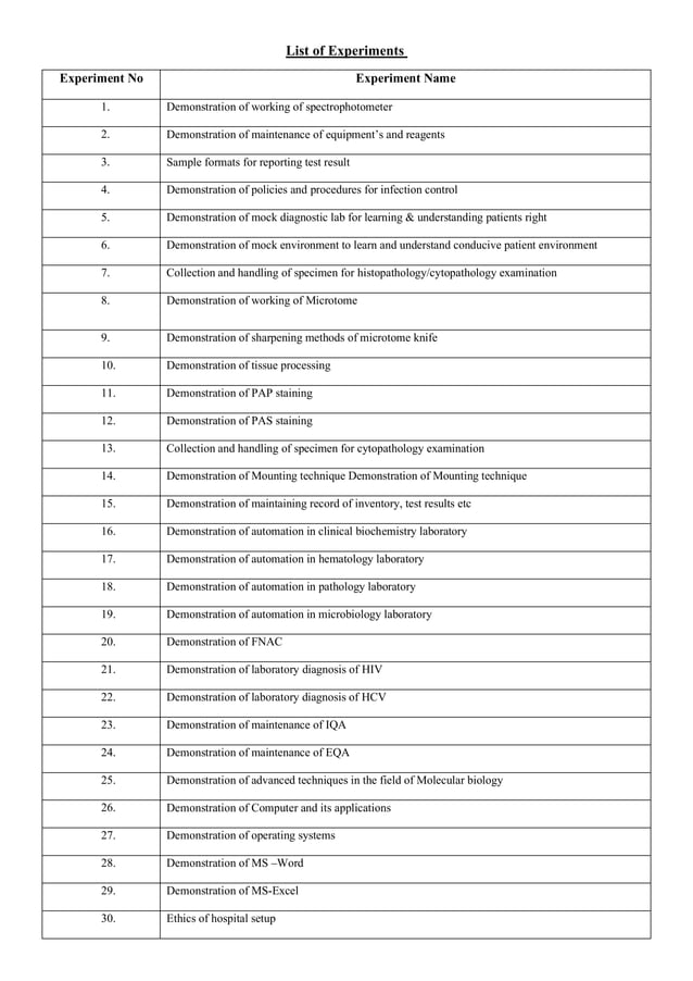 Medical Laboratory technology Lab Manual for MLT students | PDF