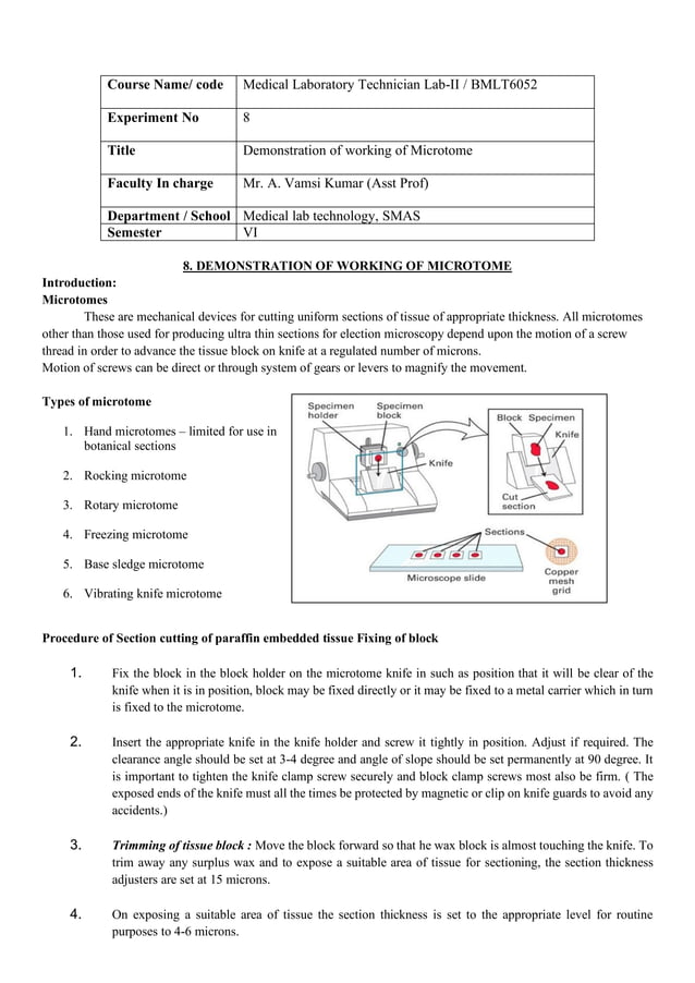Medical Laboratory technology Lab Manual for MLT students | PDF