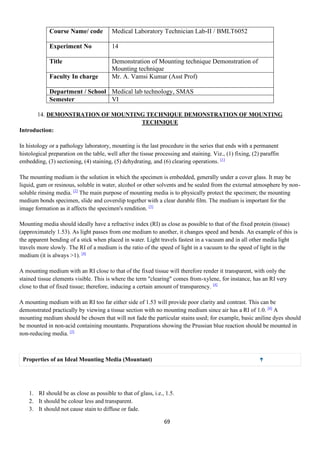 Medical Laboratory technology Lab Manual for MLT students | PDF
