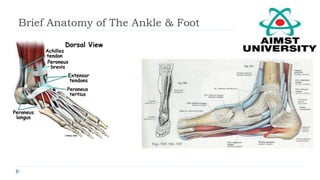 General sports injuries around the ankle foot complex | PPTX
