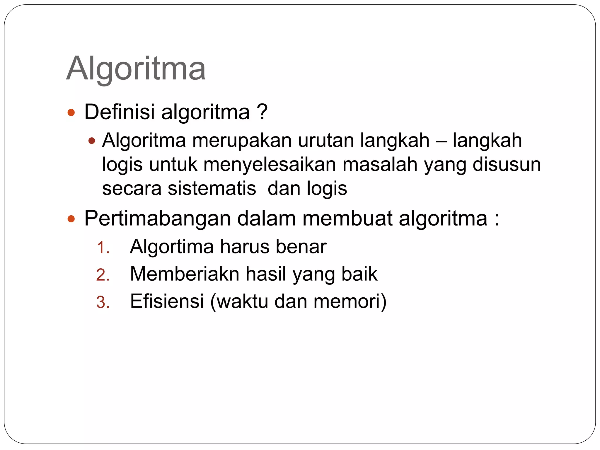 algoritma dan pemrograman | PPT