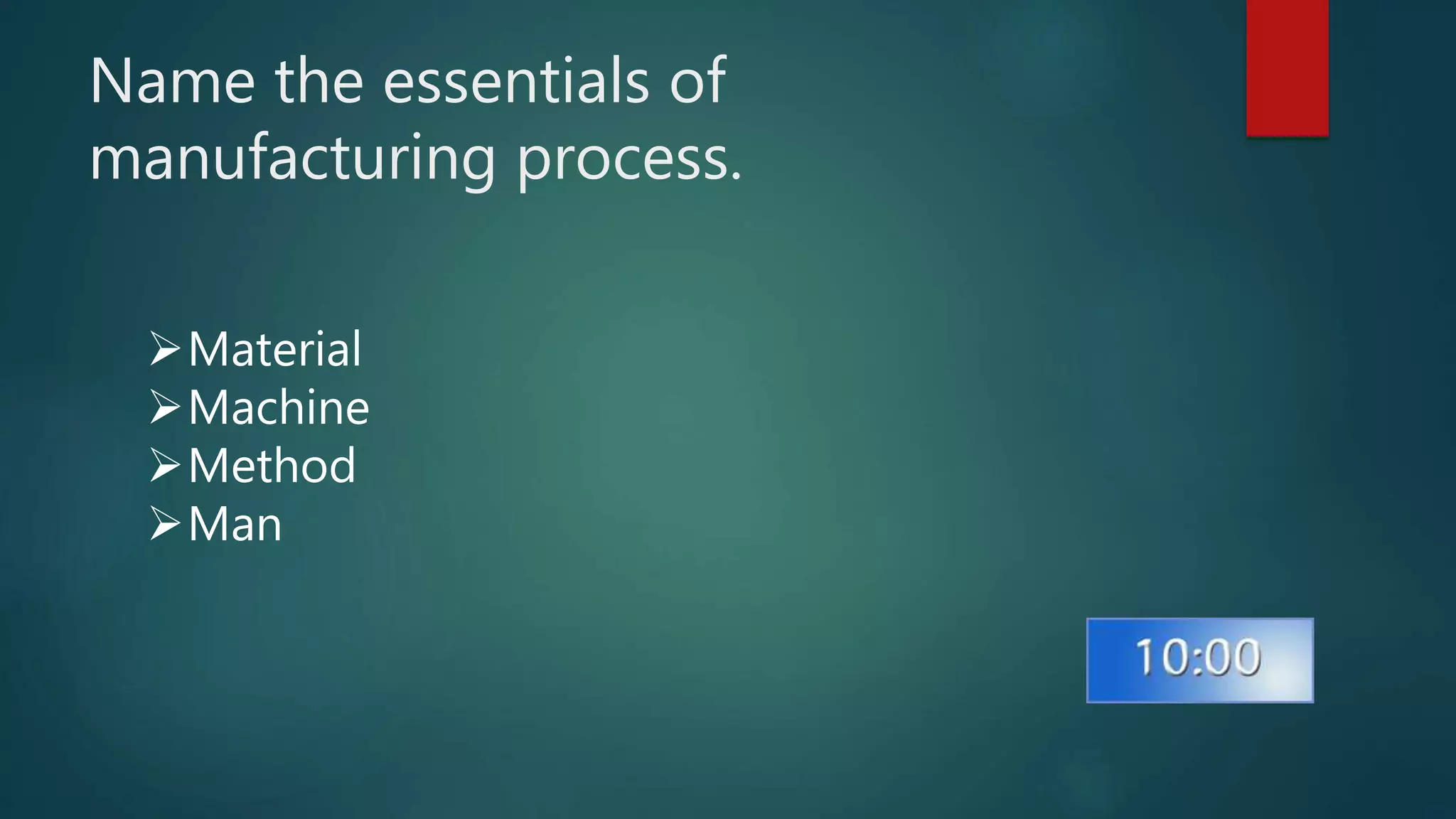 Introduction to Manufacturing - 1 | PPTX