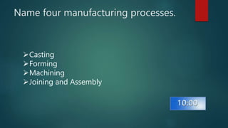 Introduction to Manufacturing - 1 | PPTX