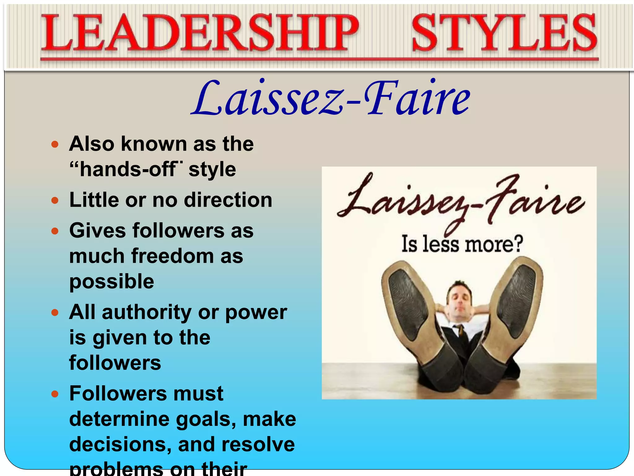 LEADERSHIP, LEADERSHIP STYLES and RECREATIONAL LEADERS | PPTX