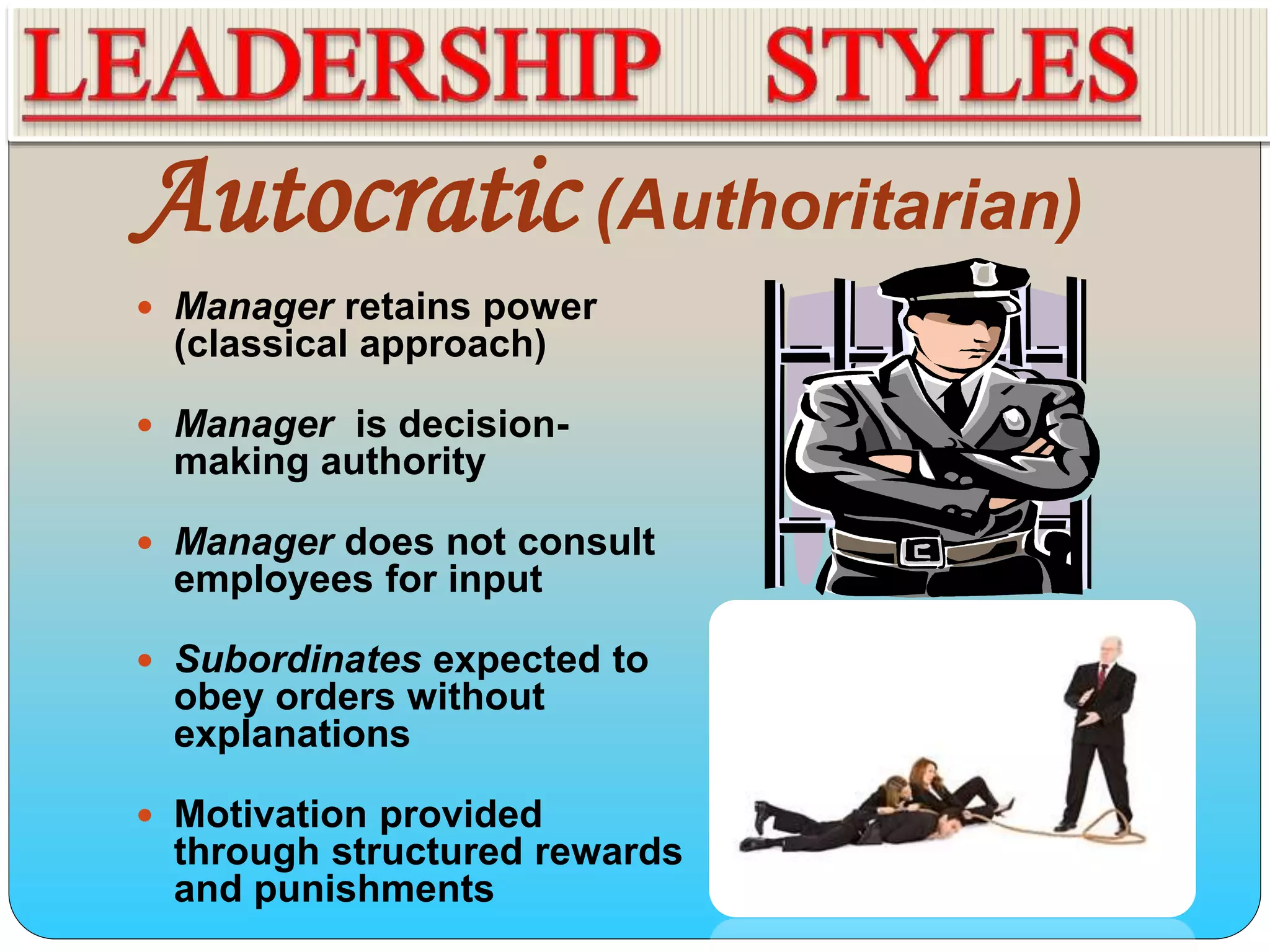 LEADERSHIP, LEADERSHIP STYLES and RECREATIONAL LEADERS | PPTX
