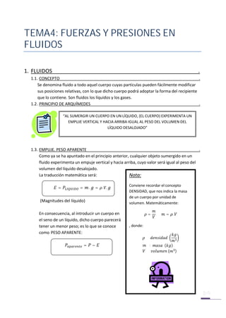 Fuerzas y Presiones en Fluidos | PDF