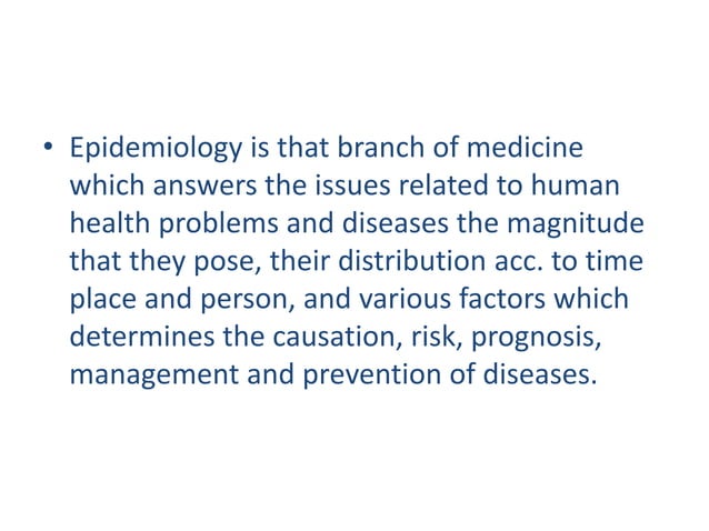 Introduction to Epidemiology | PPT