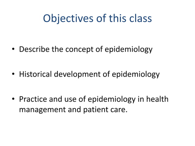 Introduction to Epidemiology | PPT