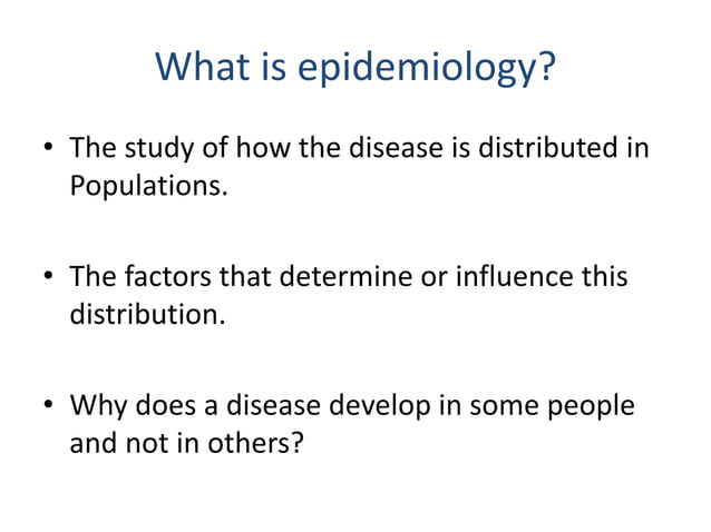 Introduction to Epidemiology | PPT