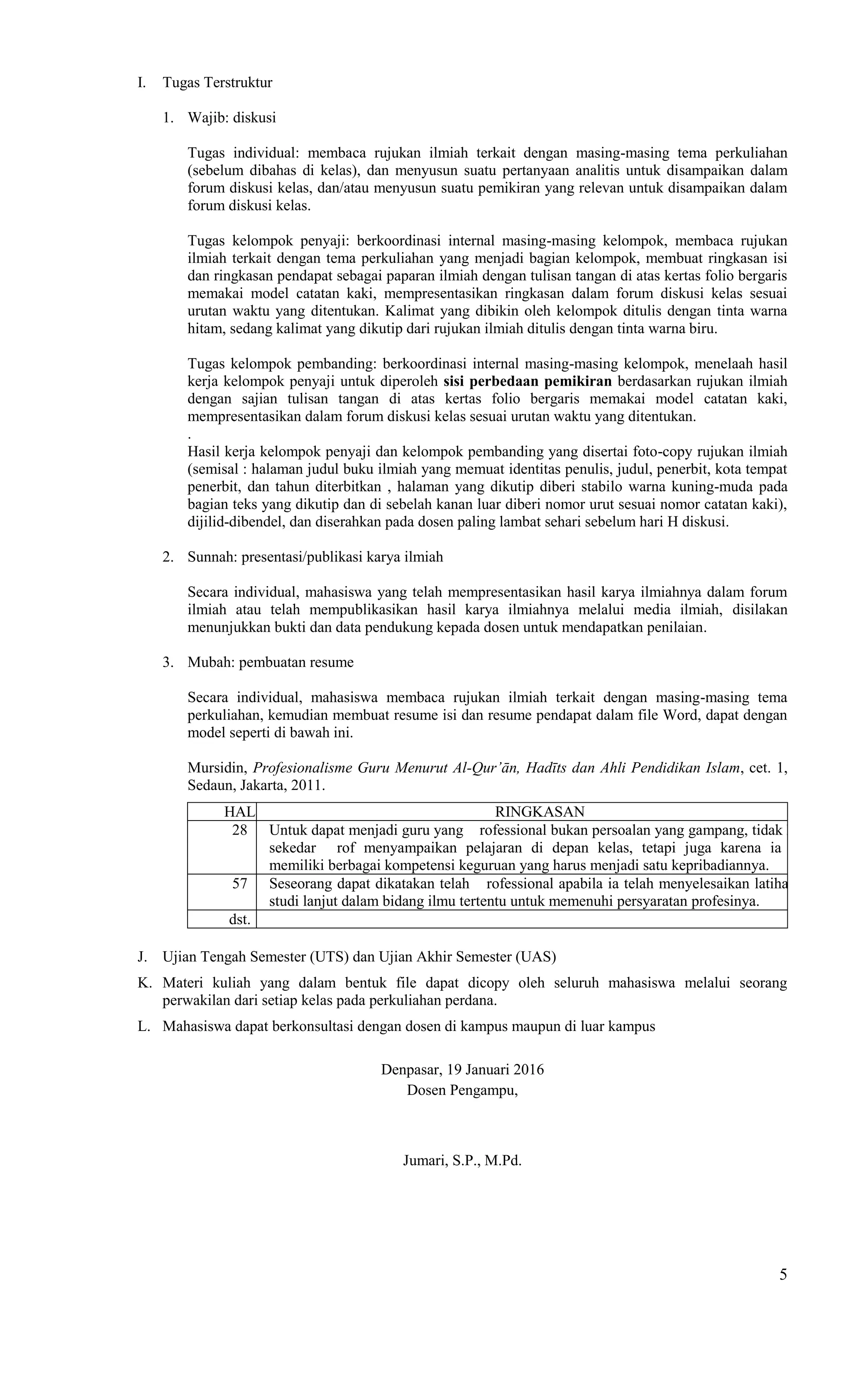 1. staid pai-vi (silabus dan sap matkul profesi keguruan) | PDF