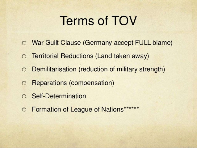 Sec 3N Hist (Elec) Chapter 1.1 Was the TOV a fair treaty
