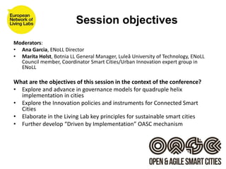 Introduction to session 3: Living Labs and Open Innovation | PPT