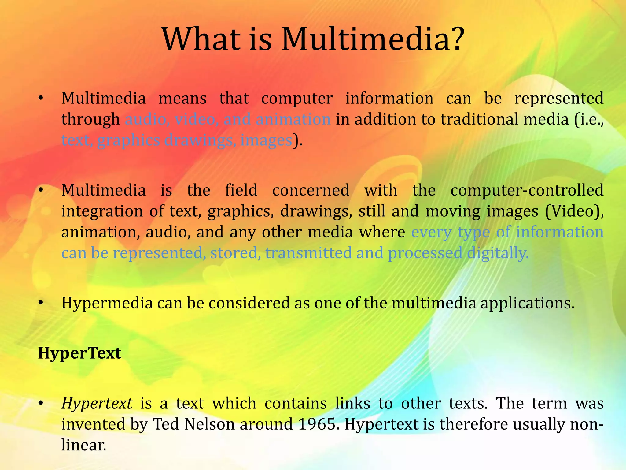 Introduction to Multimedia | PPTX
