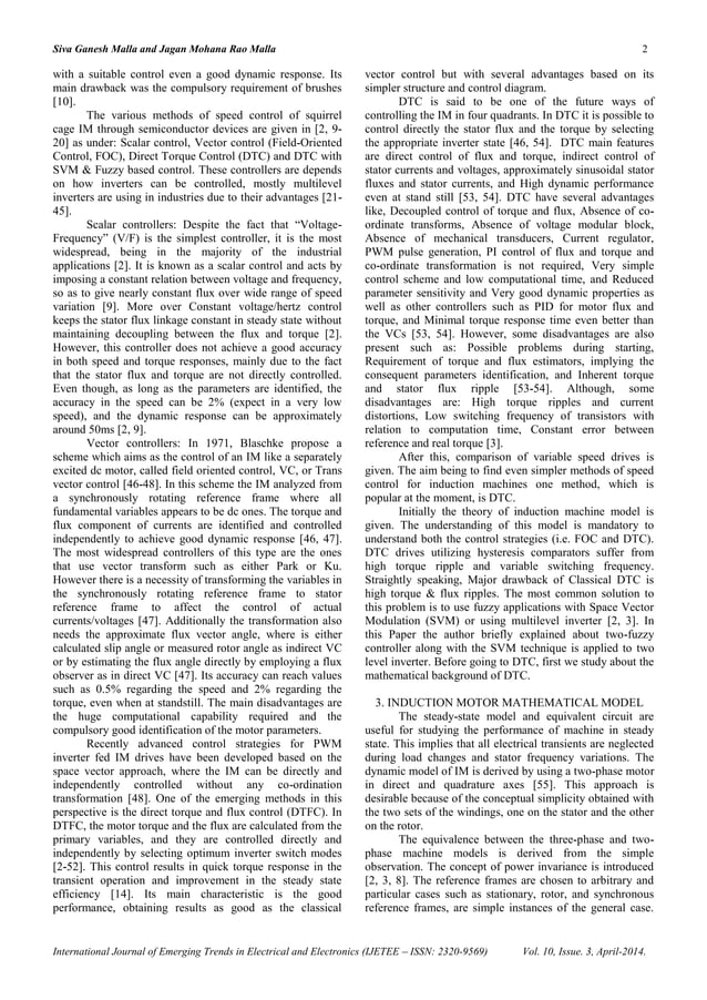 1 Direct Torque Control Of Induction Motor With Fuzzy Controller A Review Pdf