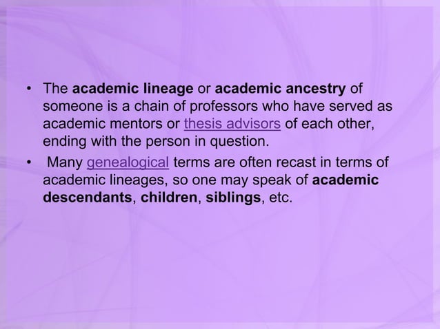 Introduction to Academic Genealogy | PPT