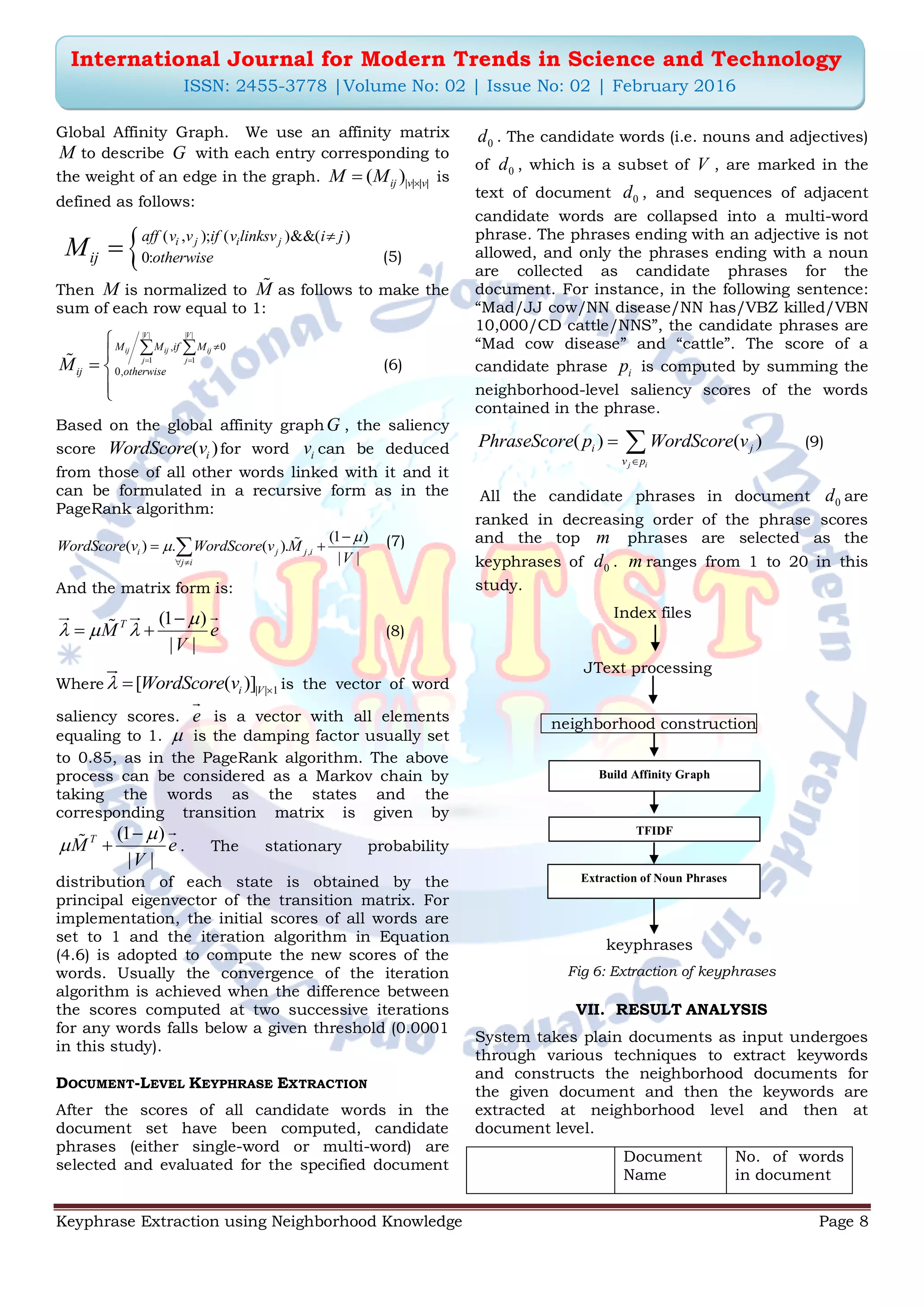 Keyphrase Extraction using Neighborhood Knowledge | PDF
