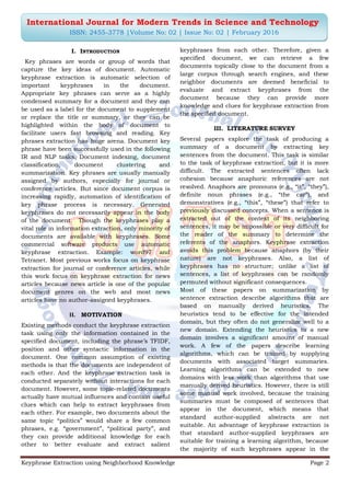 Keyphrase Extraction using Neighborhood Knowledge | PDF