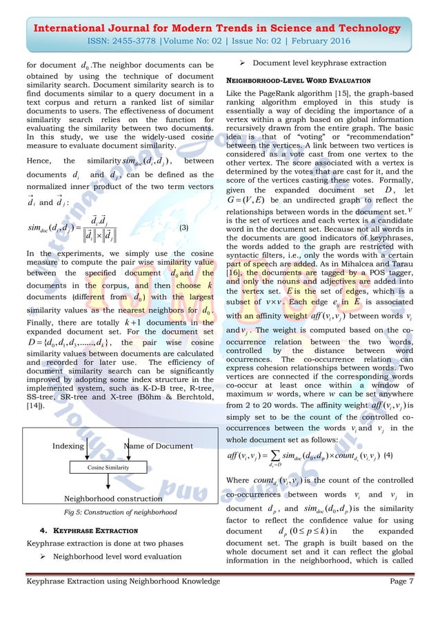 Keyphrase Extraction using Neighborhood Knowledge | PDF