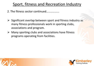 1. Introduction to the sport, fitness and recreation industry | PPTX