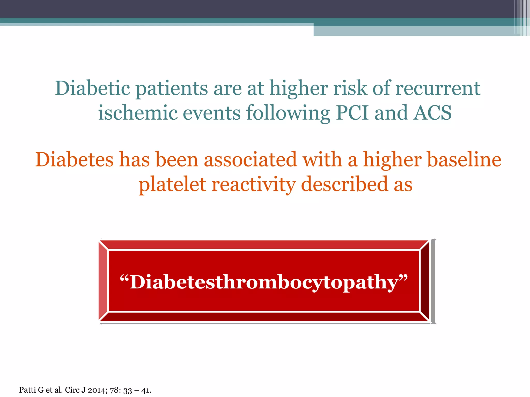 Diabetes and Platelet reactivity | PPT