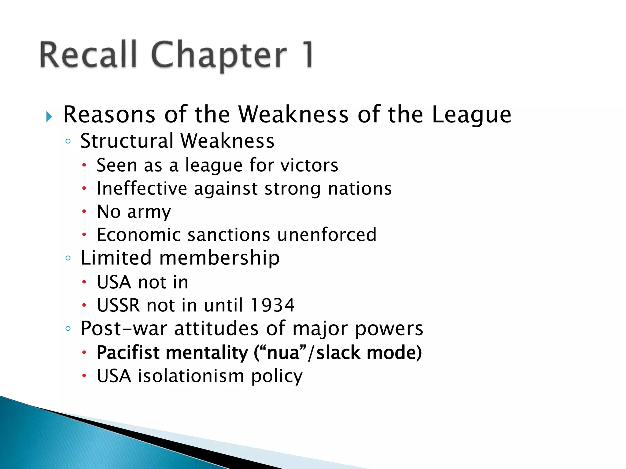Sec 3N Hist (Elec) Chapter 4.1: Outbreak of War in Europe (Weakness of ...