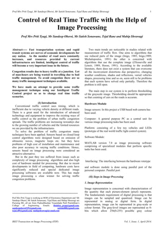 1. control of real time traffic with the help of image processing | PDF