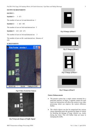 1. control of real time traffic with the help of image processing | PDF