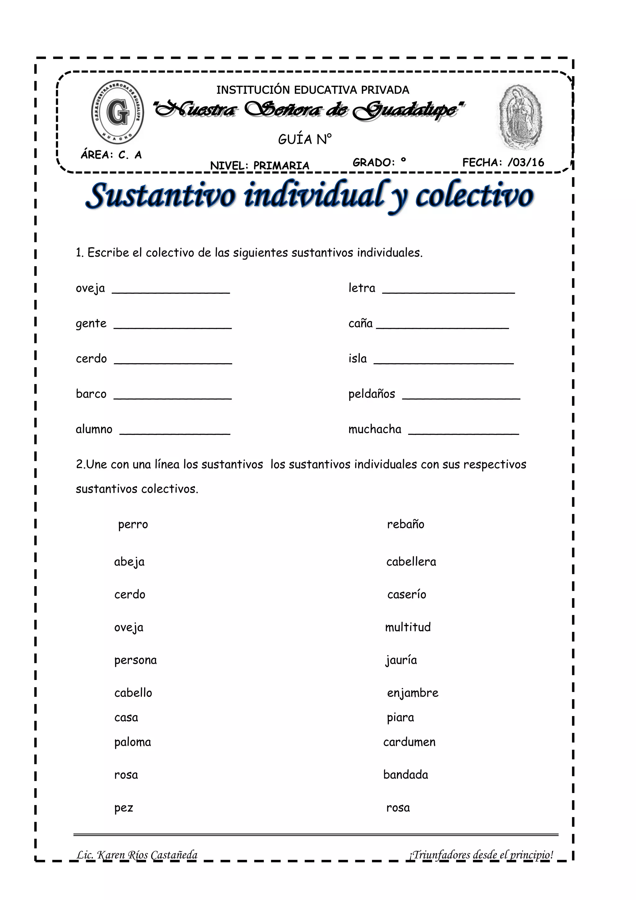 sustantivo individual colectivo | PDF