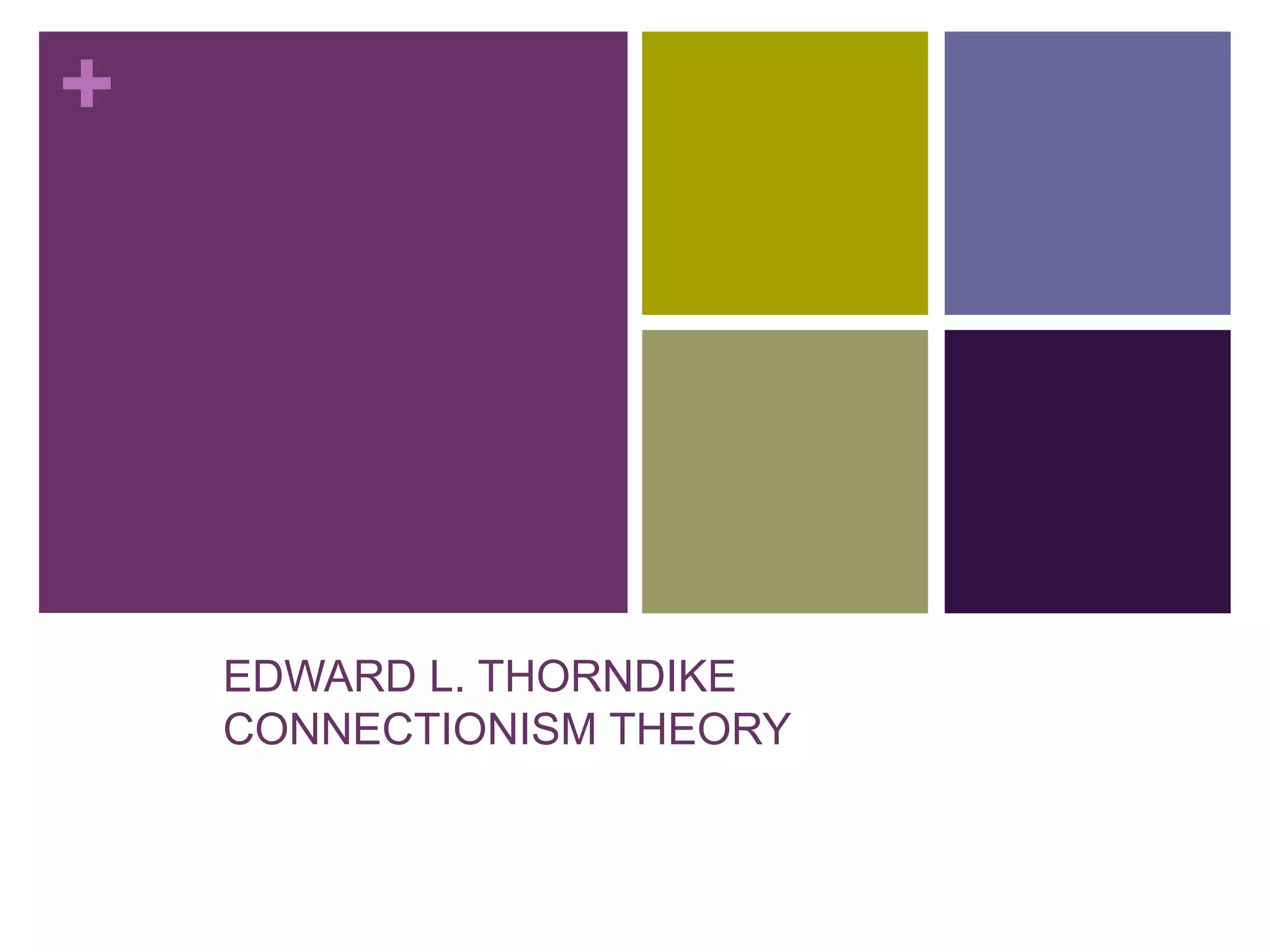 1.6 edward l. thorndike connectionism theory | PPTX