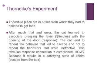 1.6 edward l. thorndike connectionism theory | PPTX