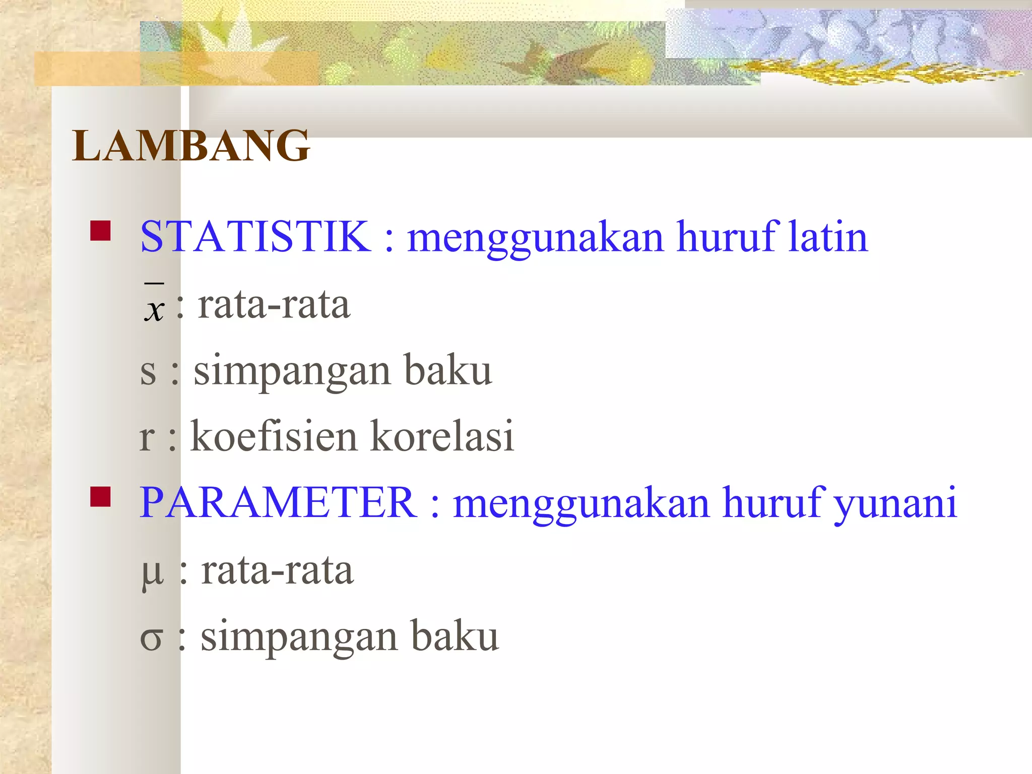 1. konsep dasar statistik | PPT