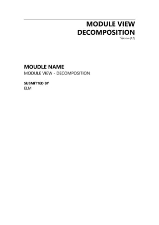 module view decomposition | PDF