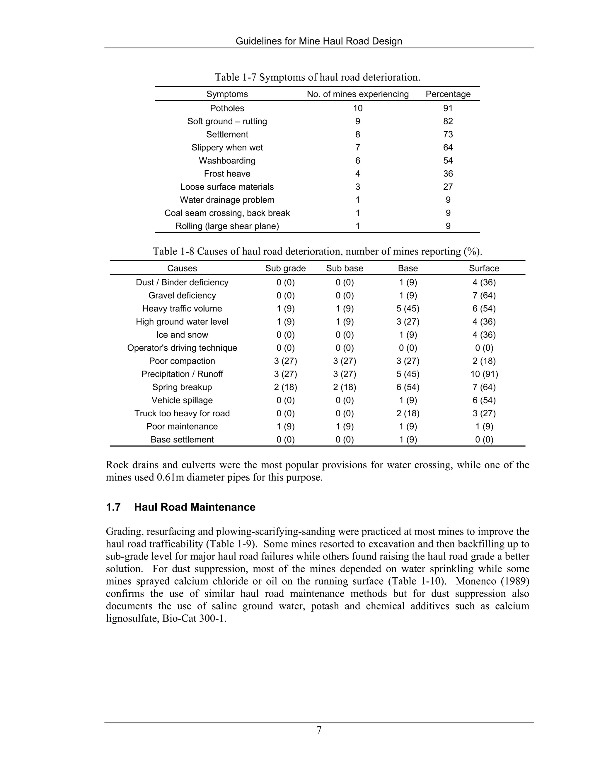 GUIDELINES FOR MINE HAUL ROAD DESIGN - 2001 | PDF