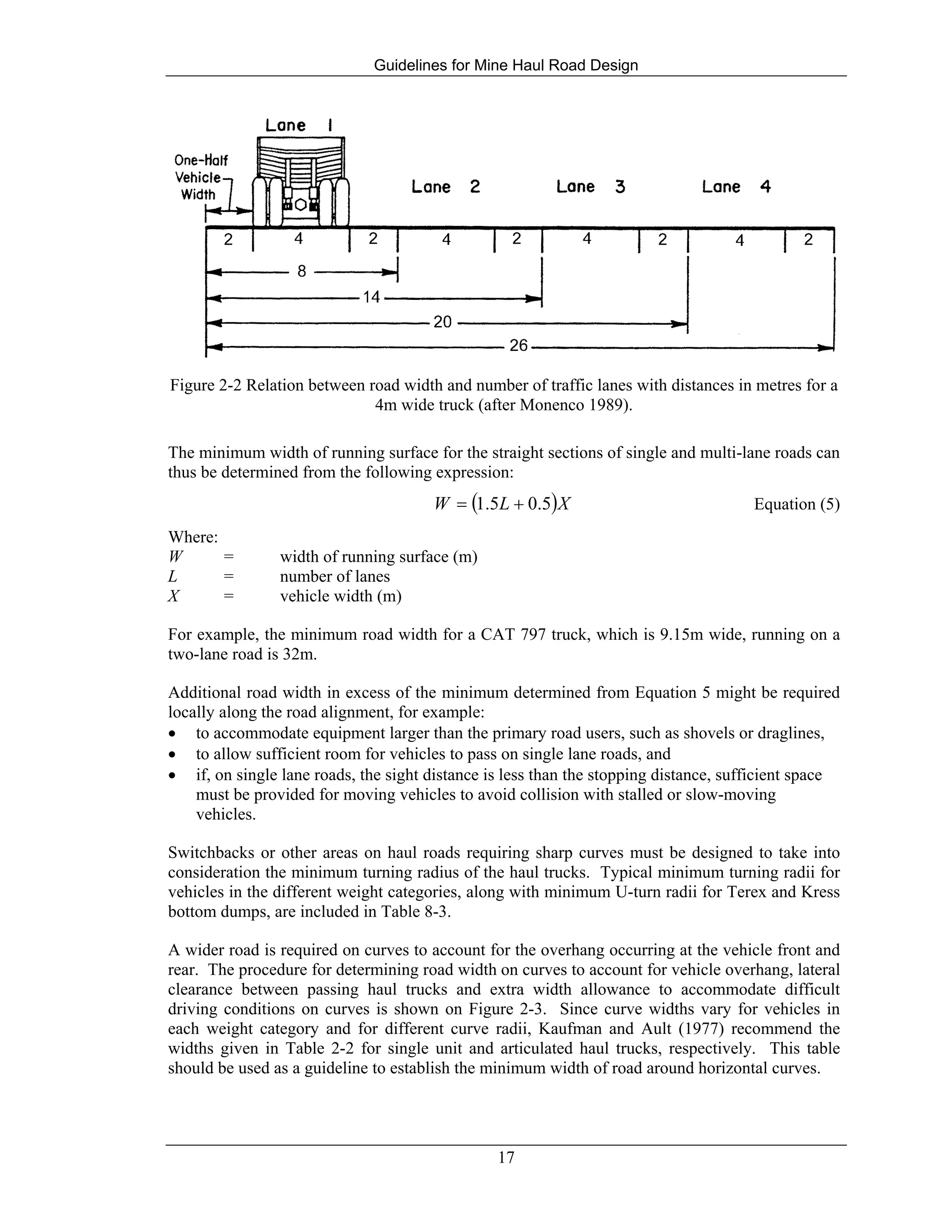 GUIDELINES FOR MINE HAUL ROAD DESIGN - 2001 | PDF