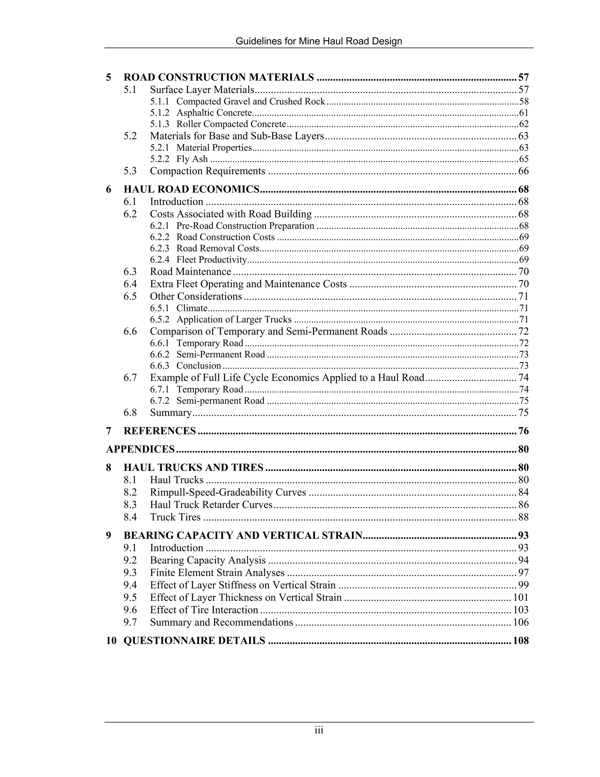 GUIDELINES FOR MINE HAUL ROAD DESIGN - 2001 | PDF